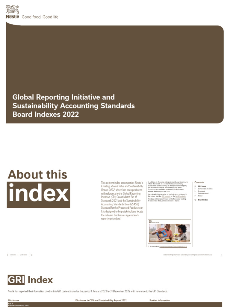 Gri Sasb Index 2022 Pdf Employment Business Ethics