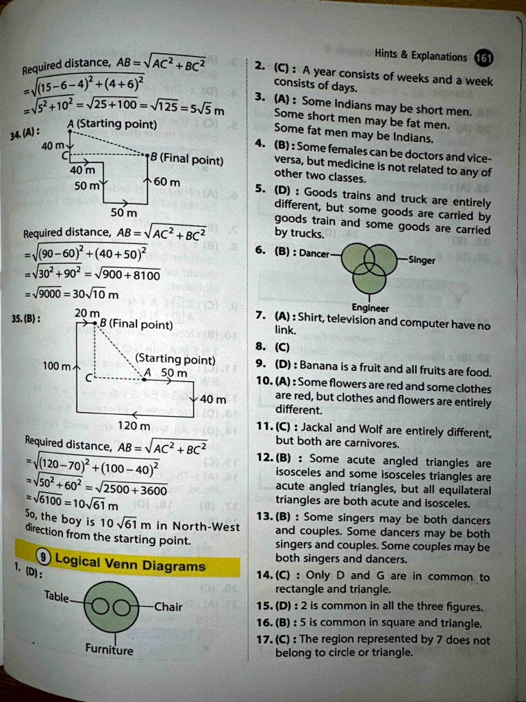 Distance Calculation and Logical Reasoning | PDF | Triangle ...