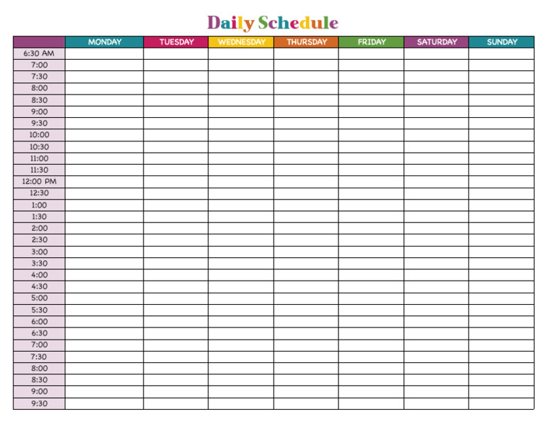 Daily+Schedule+ +Landscape+Color | PDF | Home & Garden