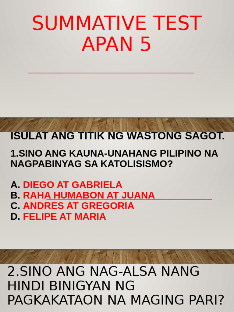 Summative Test Apan5q2w8 | PDF