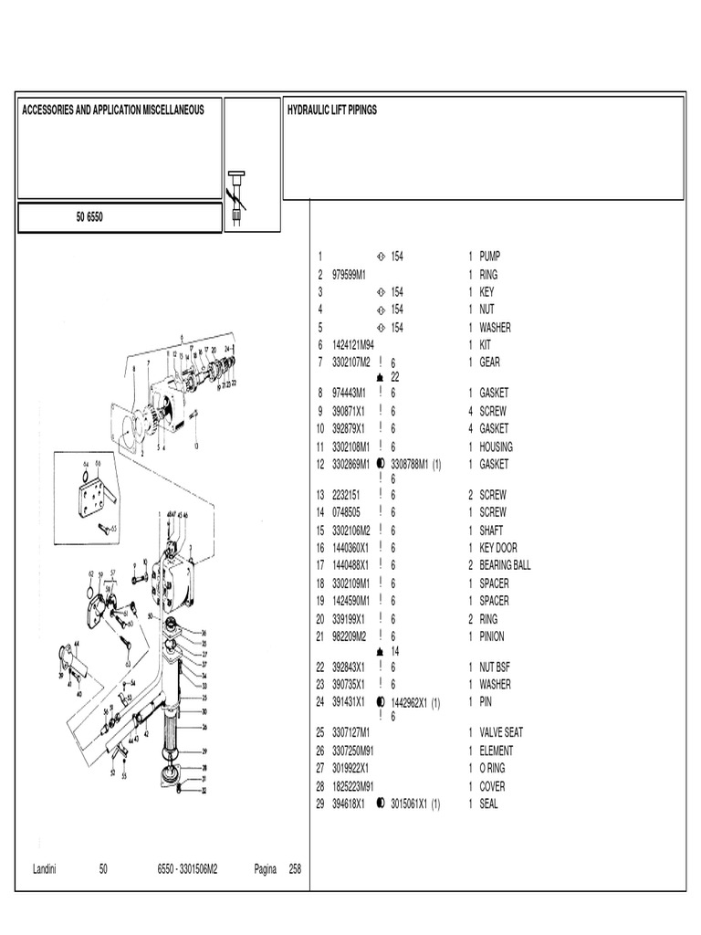 Landini 6550 Parts Catalog Overview | PDF | Valve | Screw