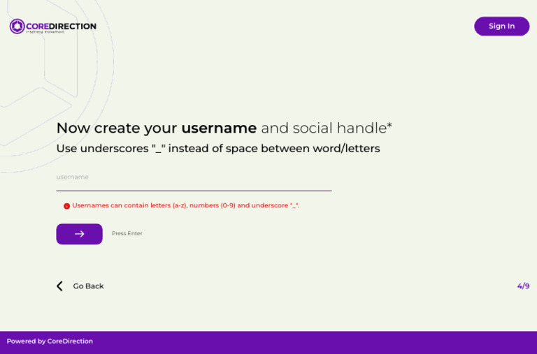 Sign-Up Core Direction | PDF