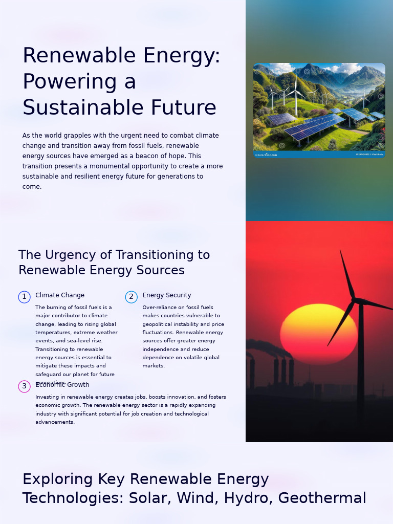 Renewable Energy Powering A Sustainable Future | PDF | Renewable Energy ...