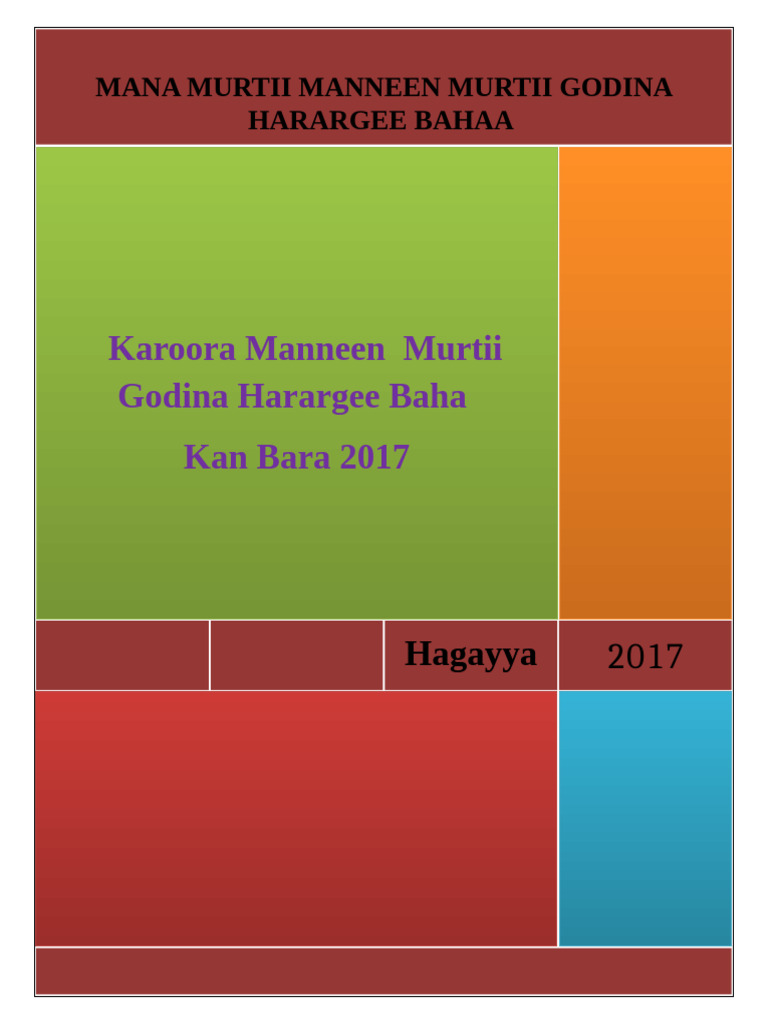 Karoora - Manneen - Murtii - Godina - Harargee - Bahaa - Kan - Bara ...