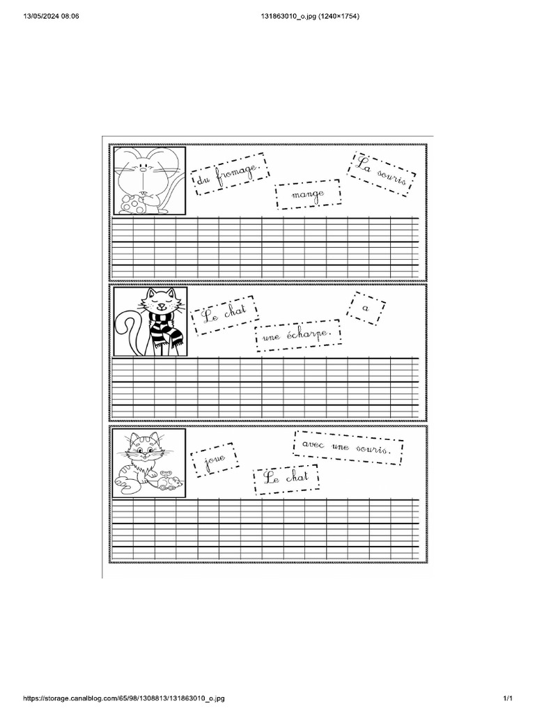 Remettre Les Phrases Dans L'ordre CP | PDF