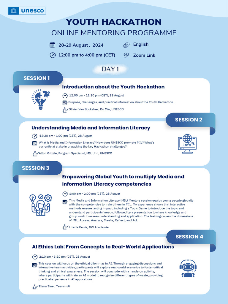 Youth Hackathon - Online Mentoring Programme Agenda | PDF | Information ...