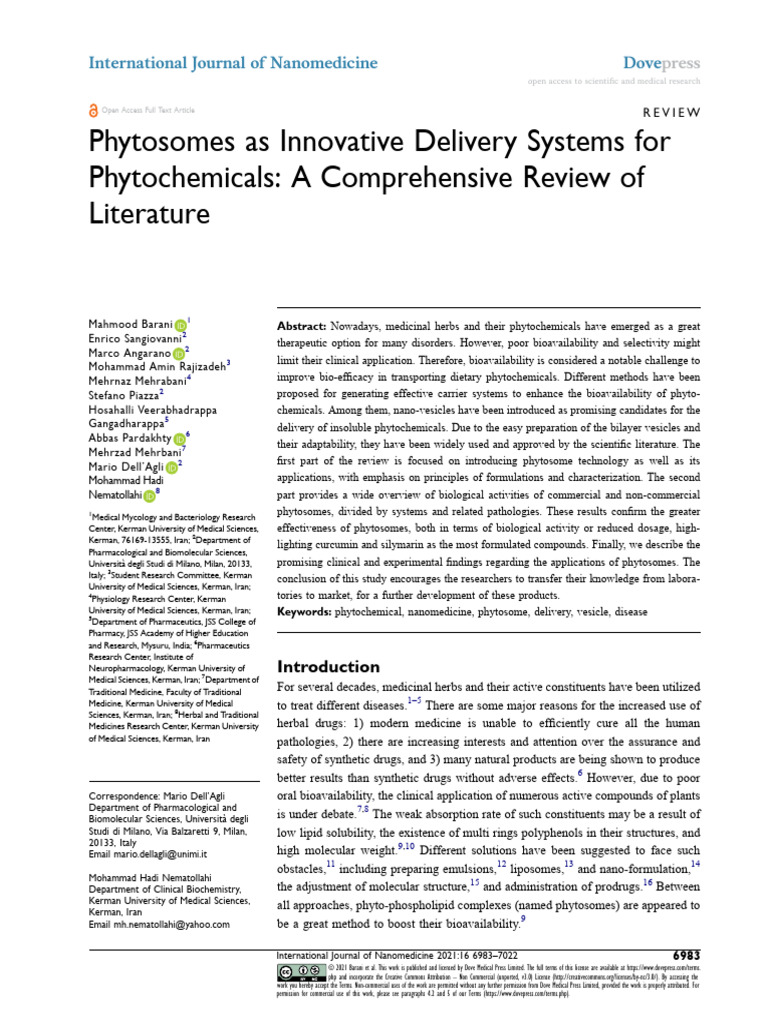 Phytosomes As Innovative Delivery Systems For | PDF | Liposome | Solvent