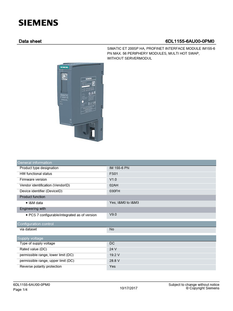Siemens Data Sheet Sie6dl1155-6au00-0pm0 - en | PDF | Internet ...