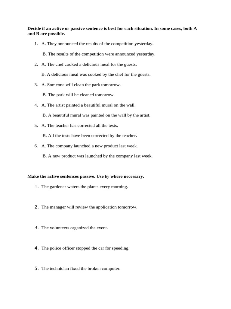 Passive Voice Unit 5 b1 | PDF
