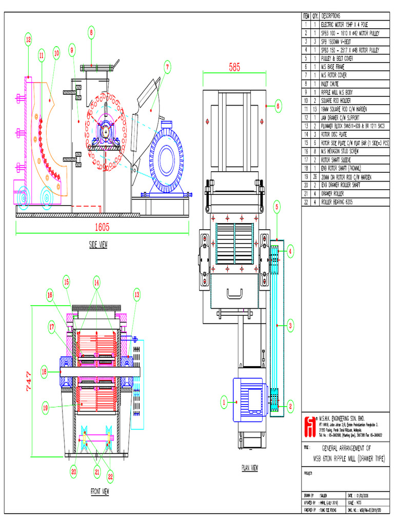 MSB 6ton Ripple Mill (Drawer Type) Part List2 | PDF