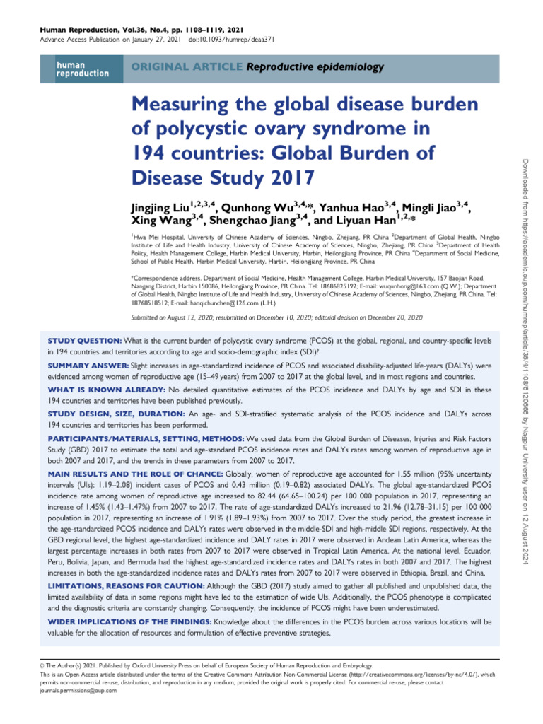 Measuring The Global Disease Burden | PDF | Polycystic Ovary Syndrome | Incidence (Epidemiology)