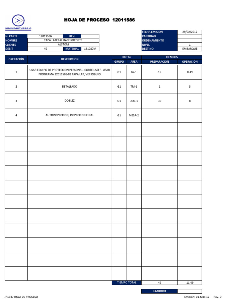 Hoja De Proceso Pdf 1115