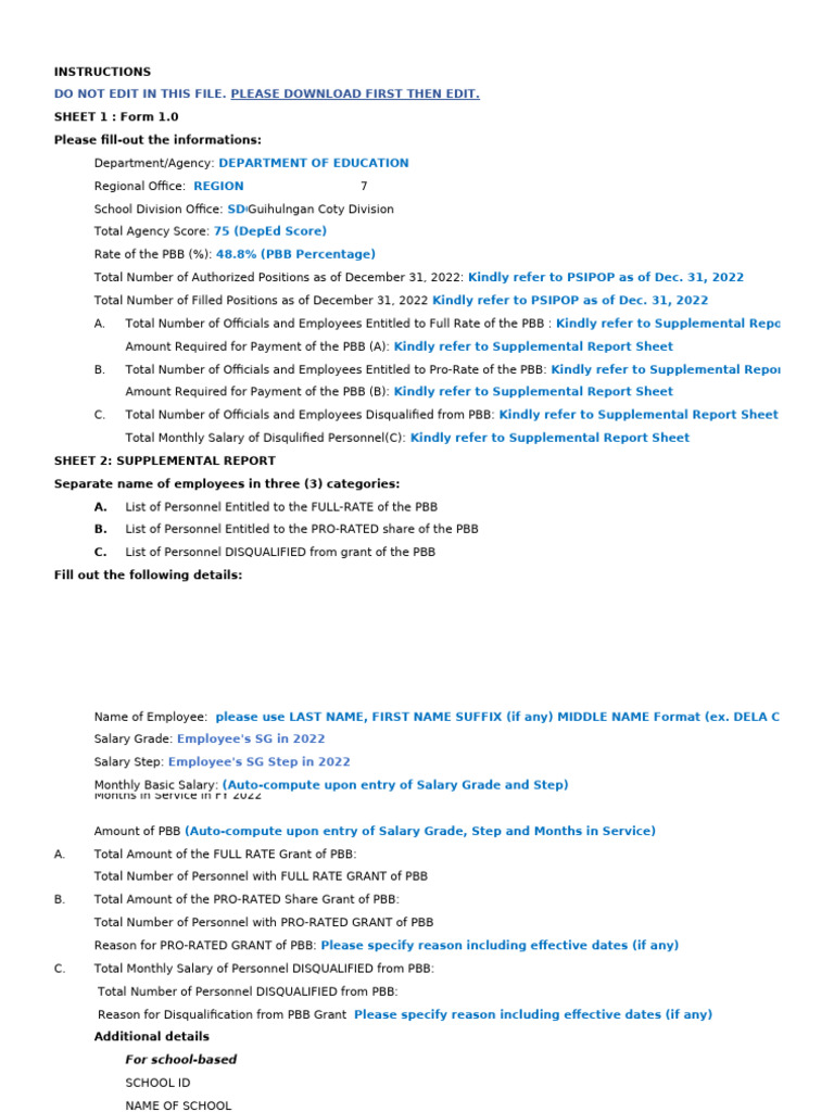 2022-PBB-Form-1.0-download-file Final | PDF | Salary | Human Resource ...