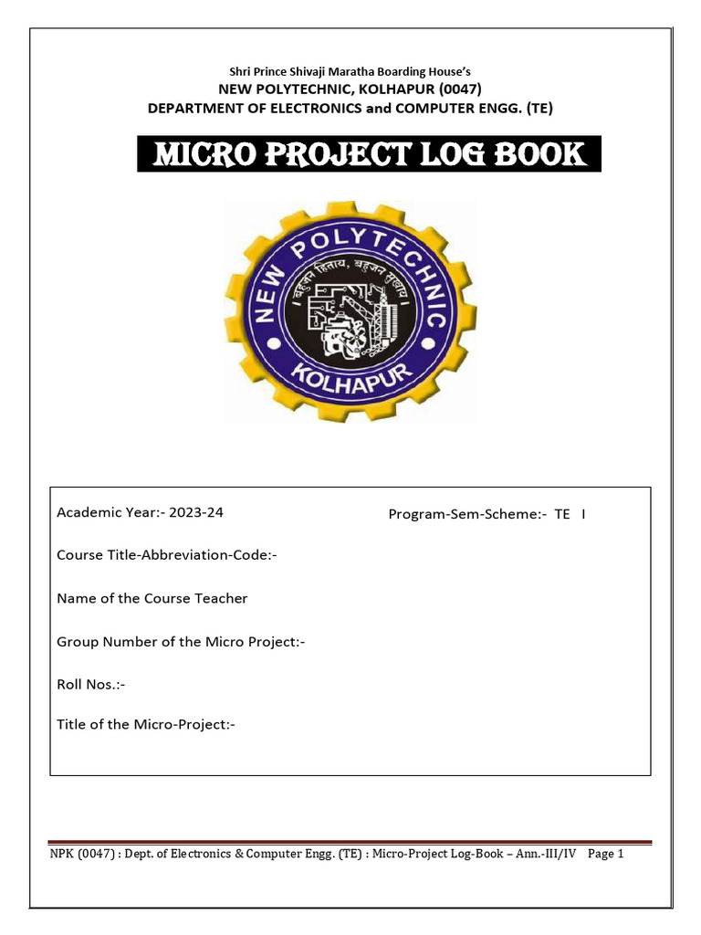 DDC Microproject Log Book-01 | PDF | Technology & Engineering