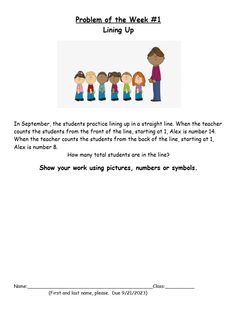 POW - 1 - Lining Up 2023 | PDF | Teaching Methods & Materials