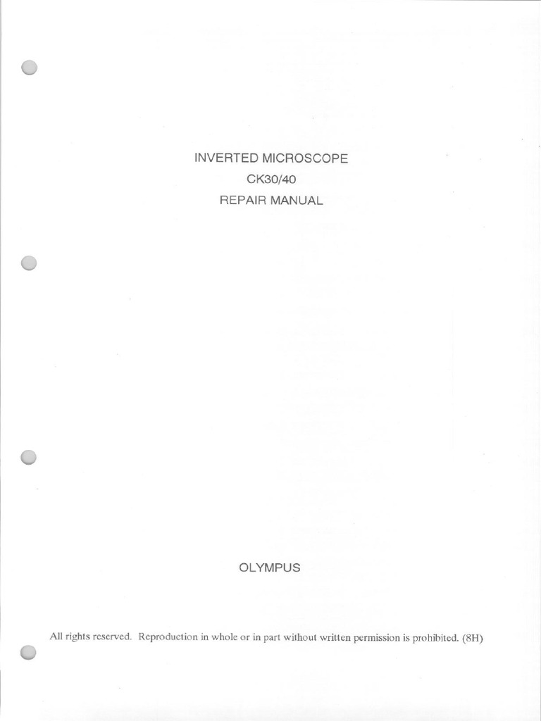 Olympus CK30/40 Microscope Manual | PDF | Optics | Optical Devices