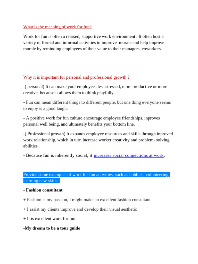 Benefits of Fun at Work | PDF | Career & Growth