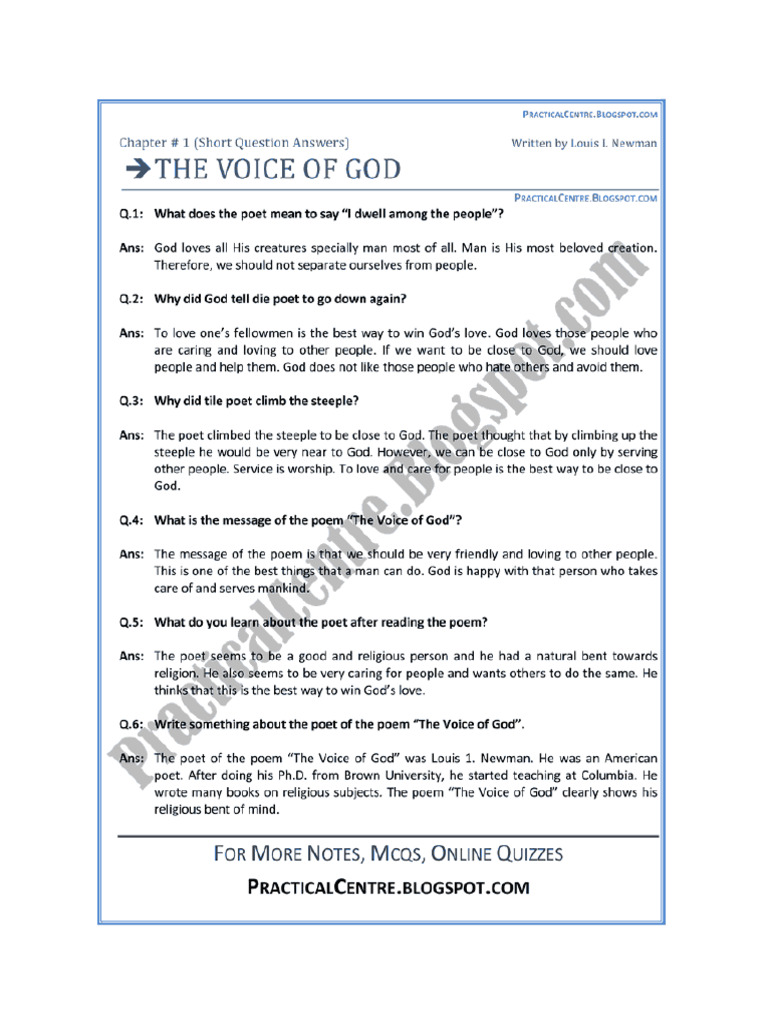 The Voice of God - Prep | PDF