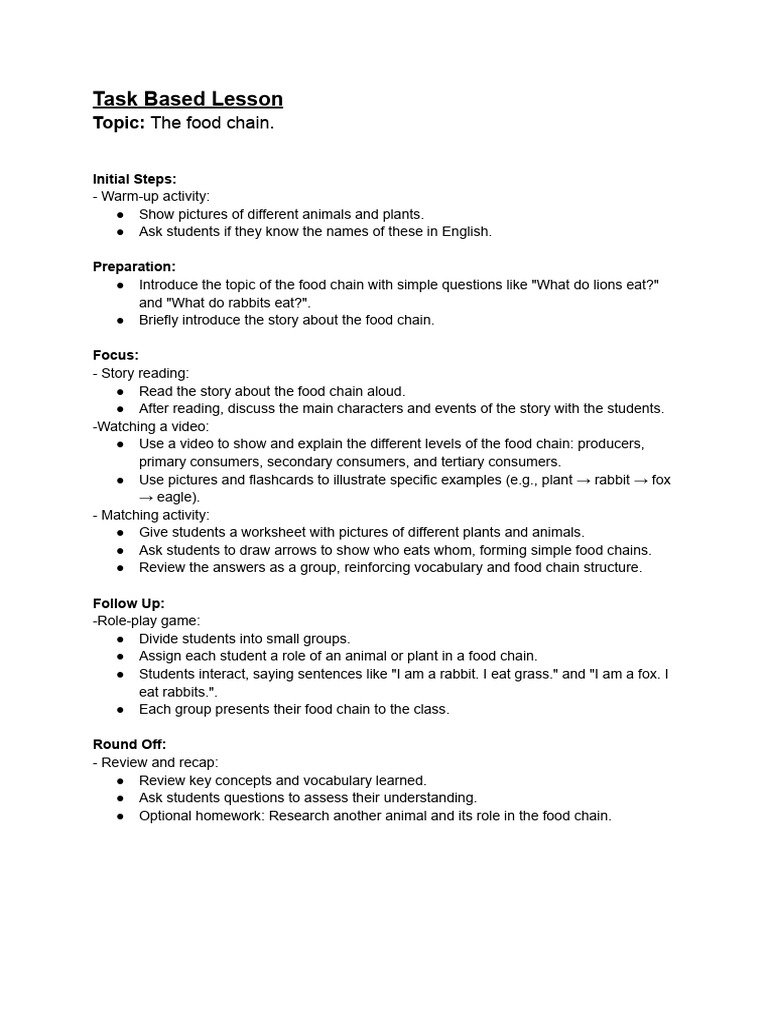 Task Based Lesson Plan-Milagros Pérez Galván | PDF