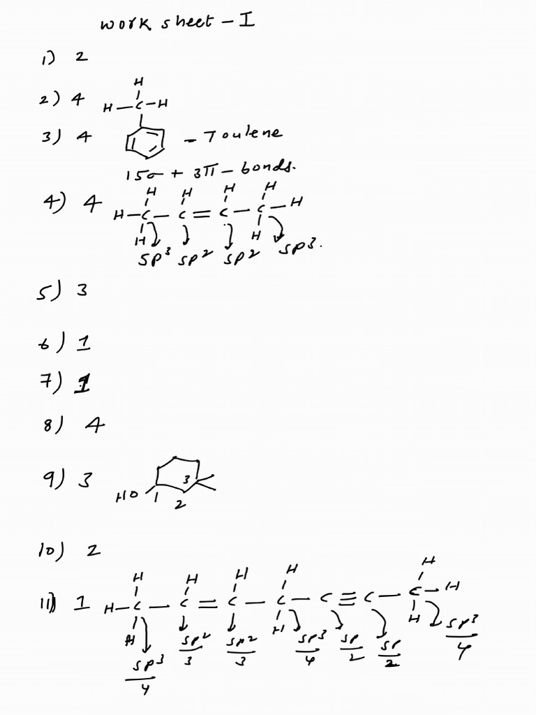 Iupac Nomenclature Worksheet Sol - 1 | PDF
