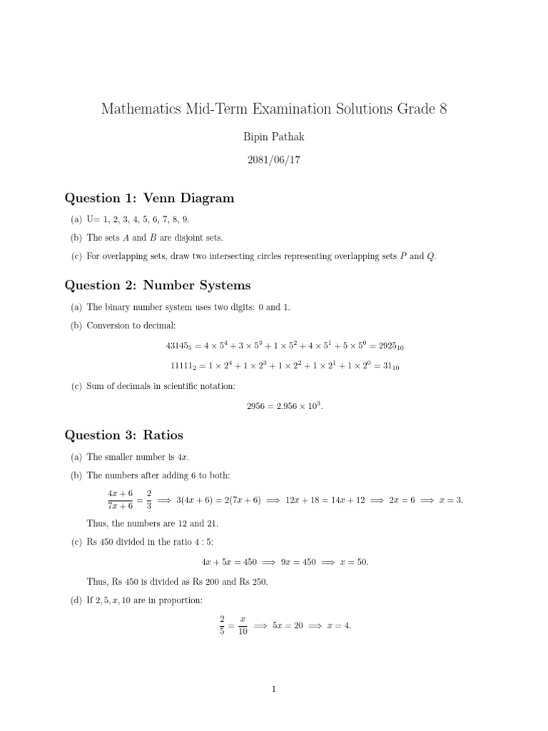 Class 8 Maths Solutions | PDF | Area | Length
