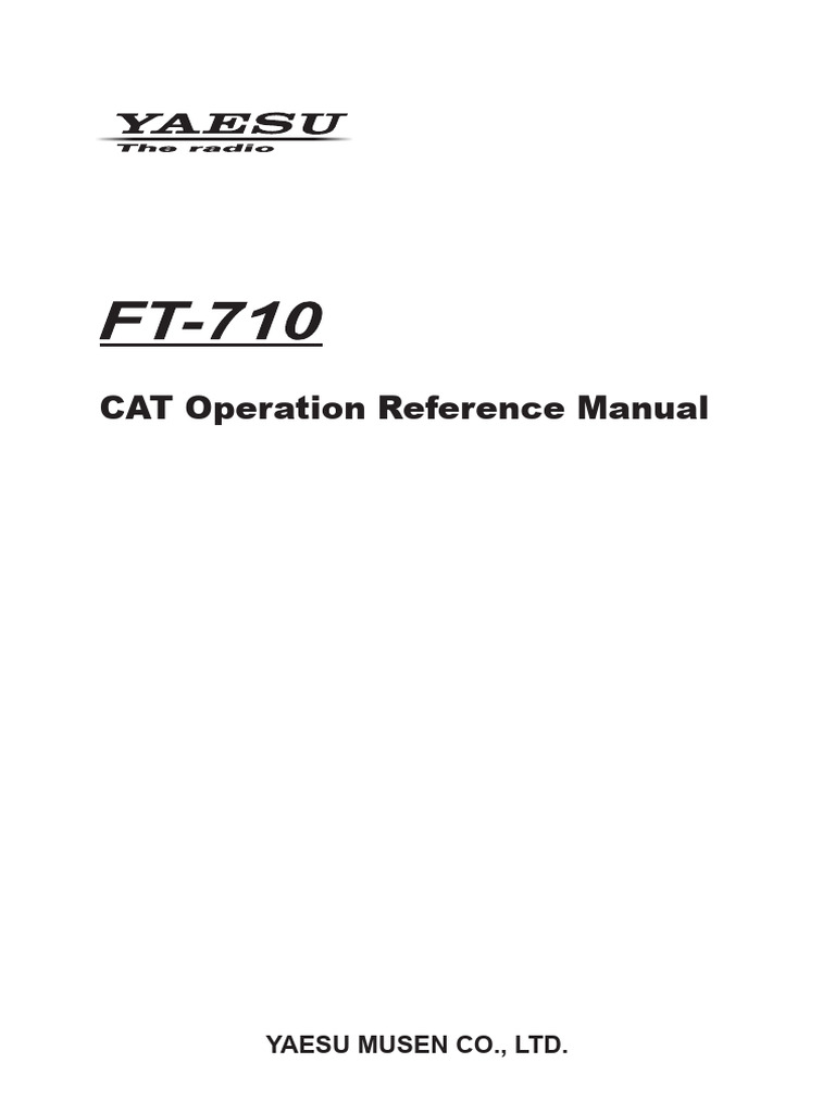 FT-710 CAT Operation Manual | PDF | Device Driver | Usb