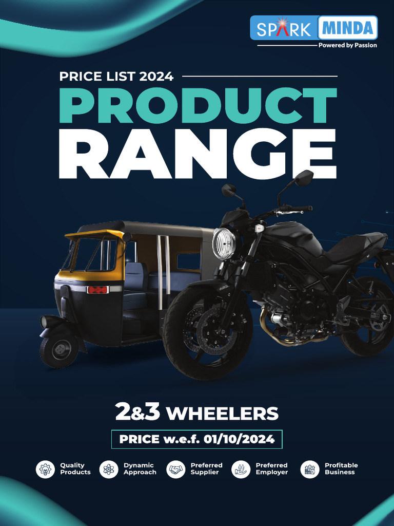 Spark Minda Pricelist 2W&3W FY2024 | PDF | Manufactured Goods | Vehicles