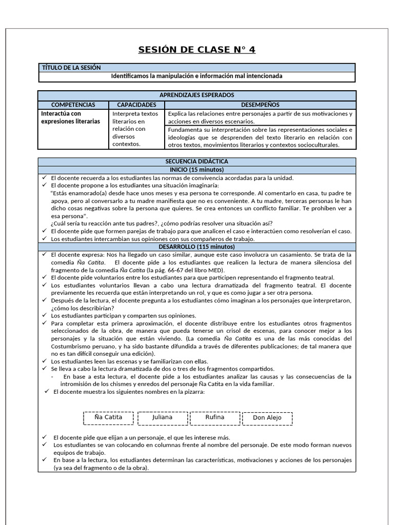 Sesión de Clase N°4 | PDF