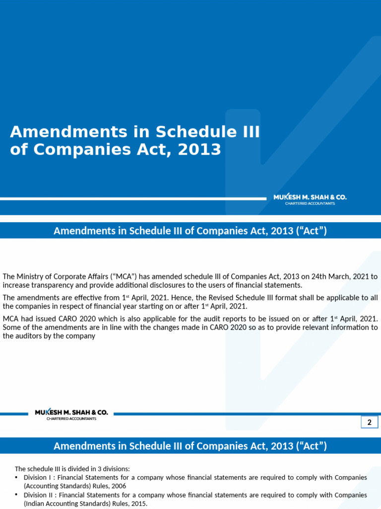 Schedule III Amendments - New Format | PDF | Equity (Finance) | Balance Sheet