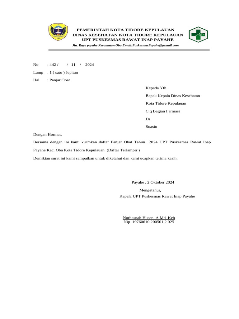 Surat Panjar Obat-1 | PDF