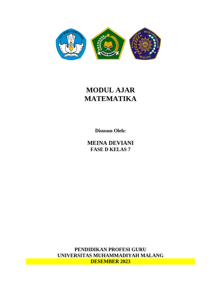 Modul Ajar - Bentuk Aljabar 1 | PDF | Karier & Perkembangan