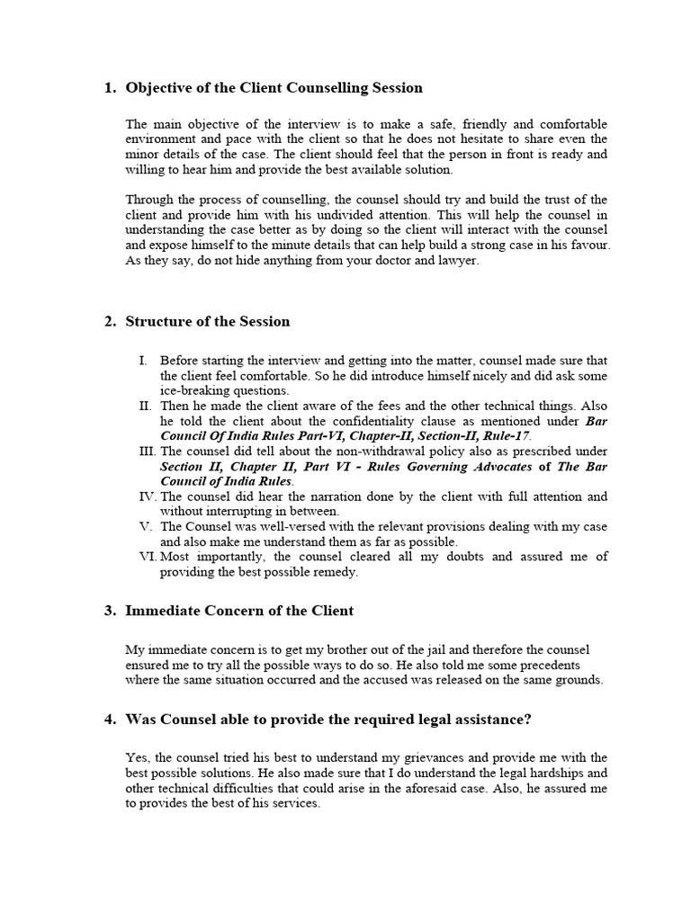 Effective Client Counselling Strategies | PDF | Public Law | Common Law