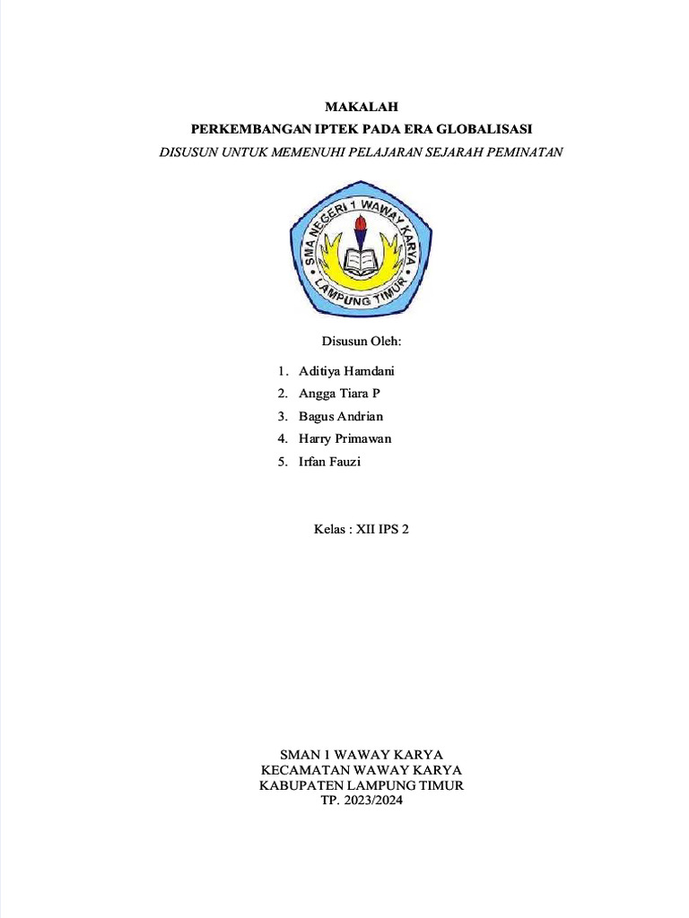 PDF Makalah Perkembangan Iptek Pada Era Globalisasi - Compress | PDF