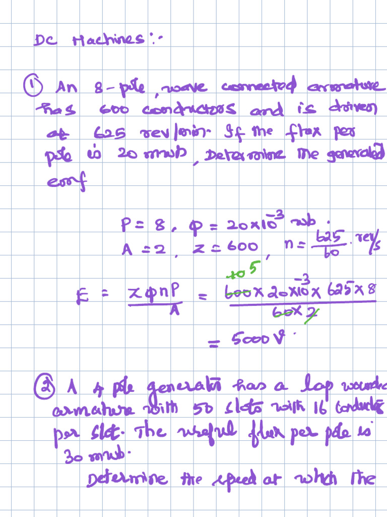 Solved Problems DC Machine - 240919 - 151447 | PDF | Electric Motor | Electric Generator