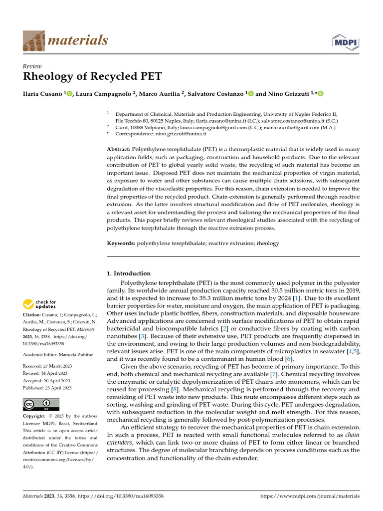 Viscosidade PET Exp. | PDF | Polymers | Viscoelasticity