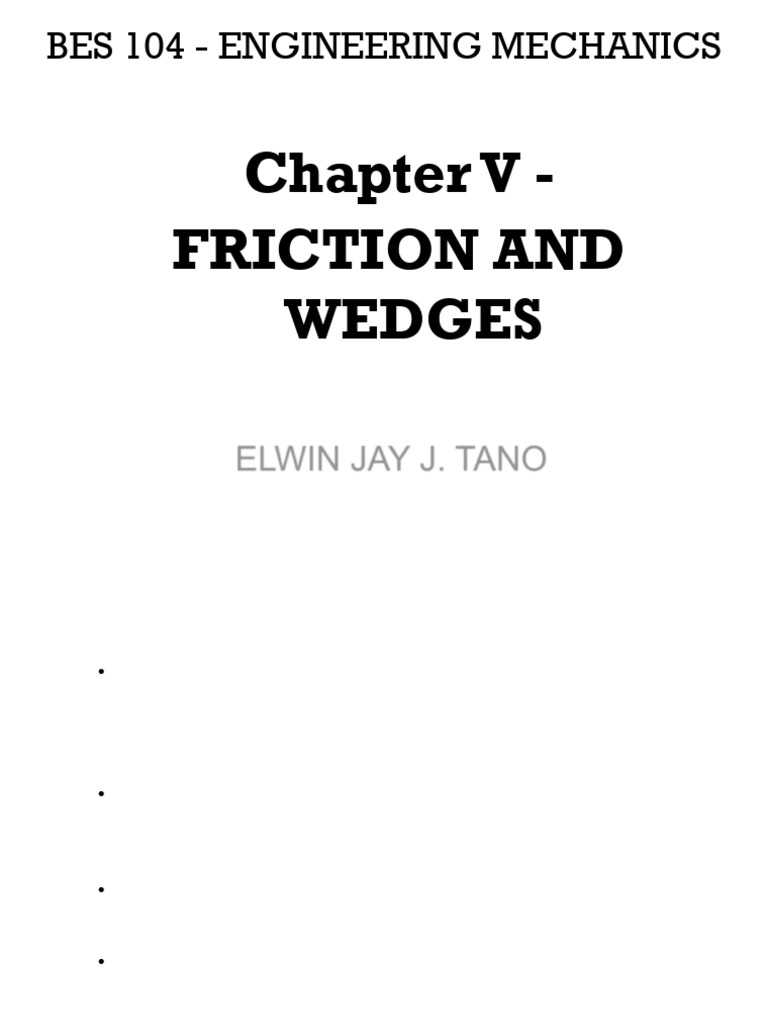 Chapter 5 - Friction and Wedges | PDF | Friction | Force