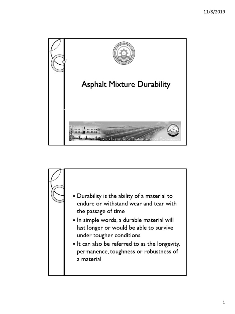 8 Asphalt Mixture Durability | PDF | Road Surface | Construction Aggregate