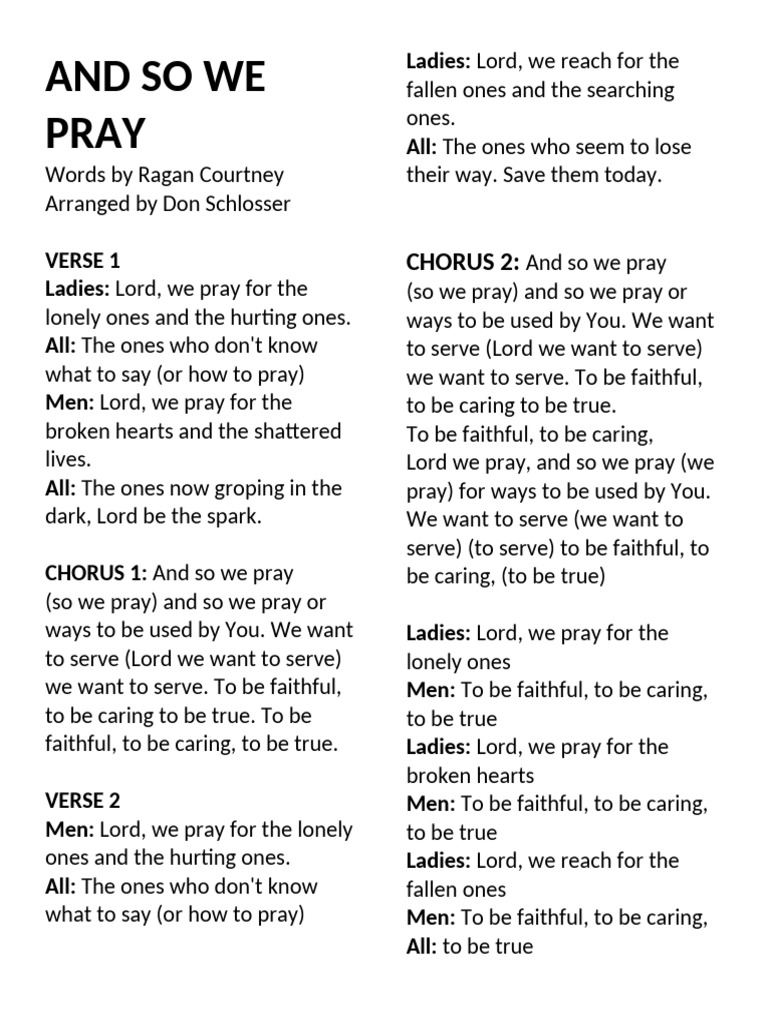 And So We Pray | PDF