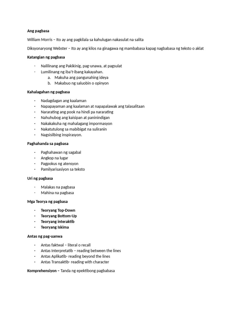 Ang Pagbasa | PDF