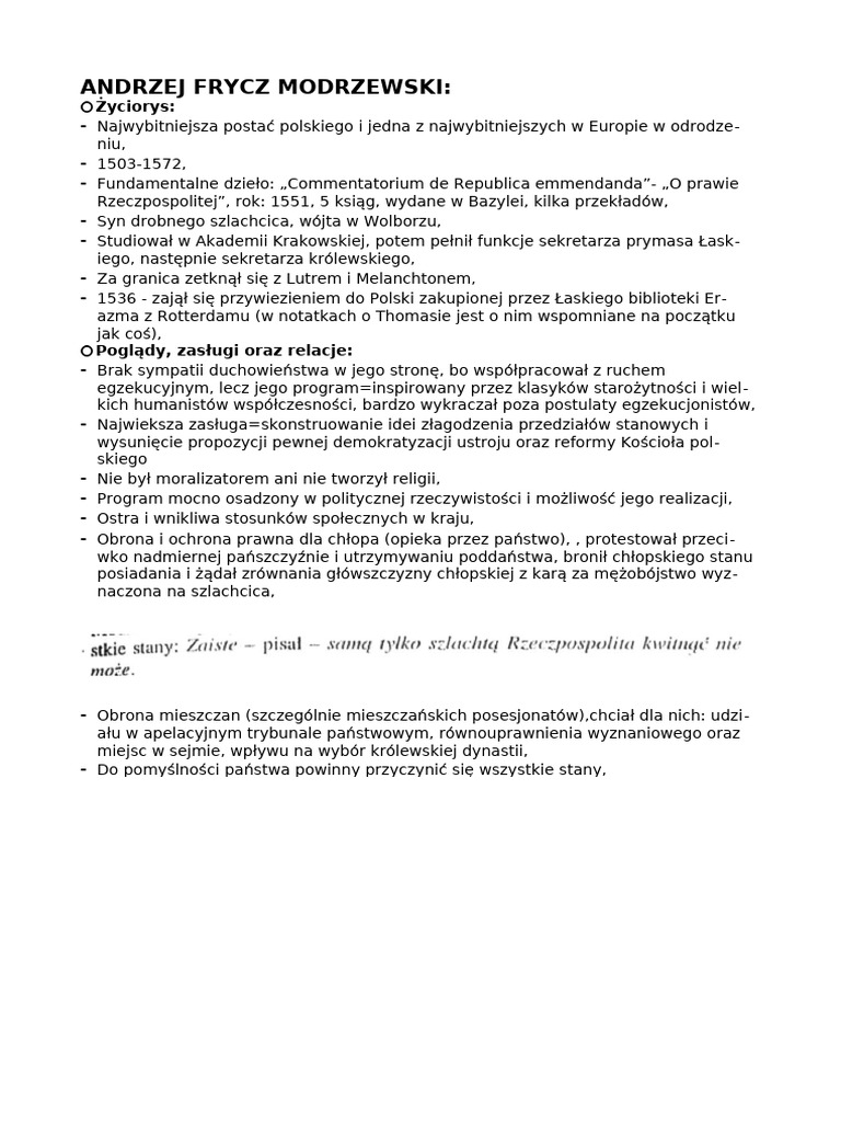 Andrzej Frycz Modrzewski Odrodzenie | PDF