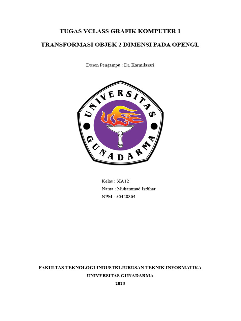 Transformasi 2D OpenGL C++ | PDF | Metode & Bahan Ajar