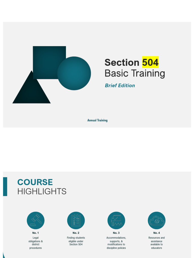 Section 504 General Training 3.6.24 | PDF | Section 504 Of The ...