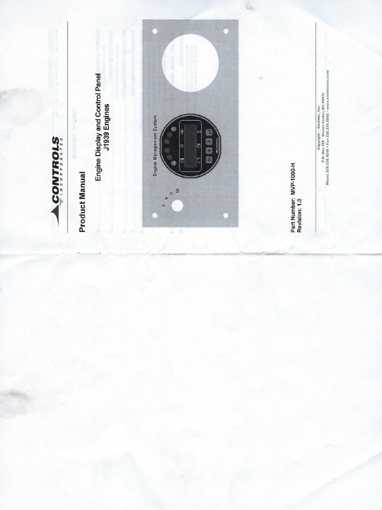 Manual Engine Display and Control Panel J1939 Engines | PDF