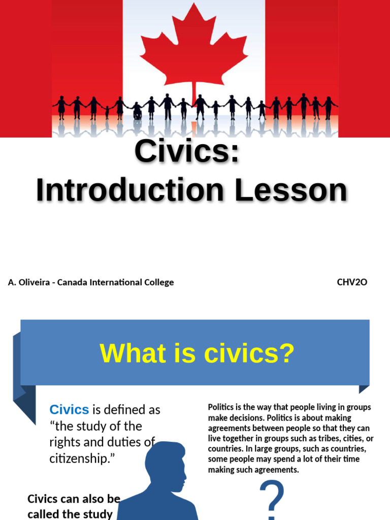 Intro To Civics Unit One Lesson CHV2O | PDF | Politics