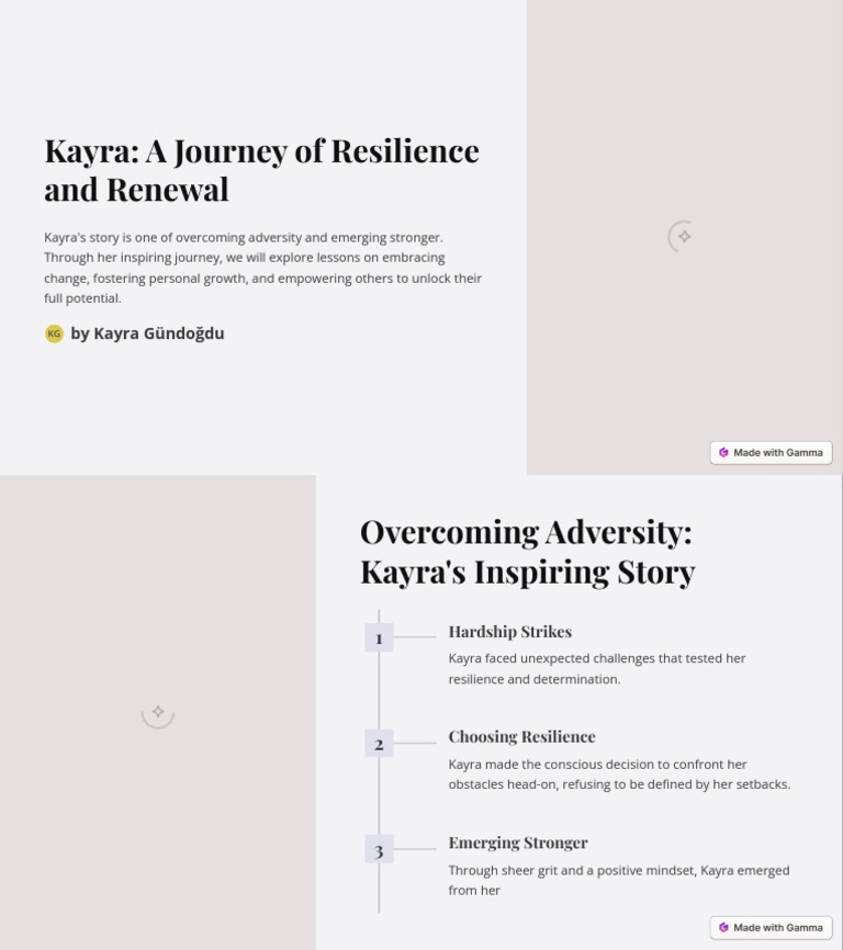 Kayra A Journey of Resilience and Renewal | PDF | Career & Growth | Self-Improvement