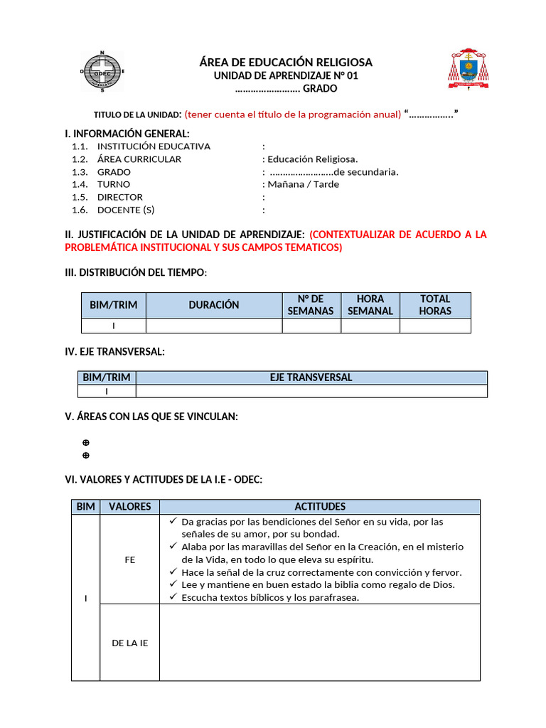 Esquema de La Unidad de Aprendizaje 2021 | PDF