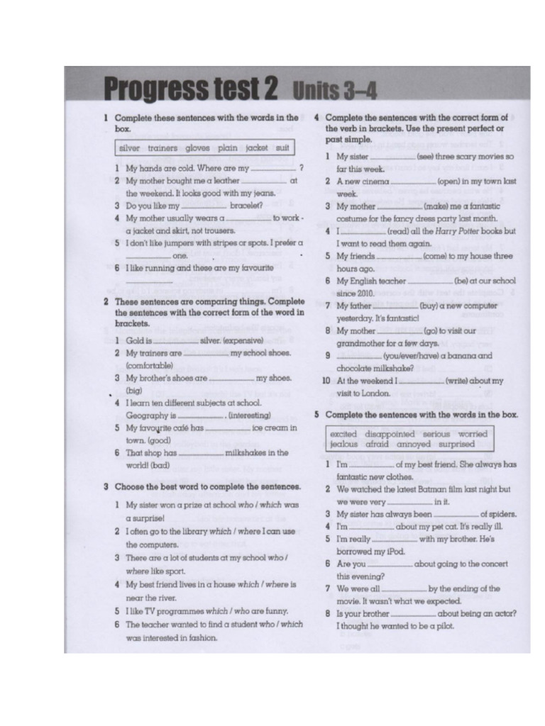 Revision Exercises Unit 1-4 | PDF