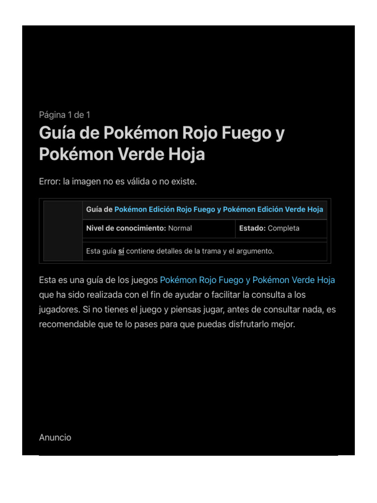 Guía de Pokémon Rojo Fuego y Pokémon Verde Hoja - Pokémon Wiki - Fandom | PDF | Pokémon
