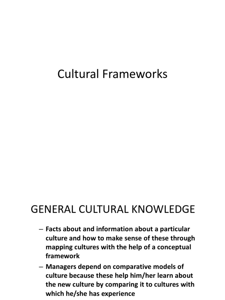 Cultural Frameworks | PDF