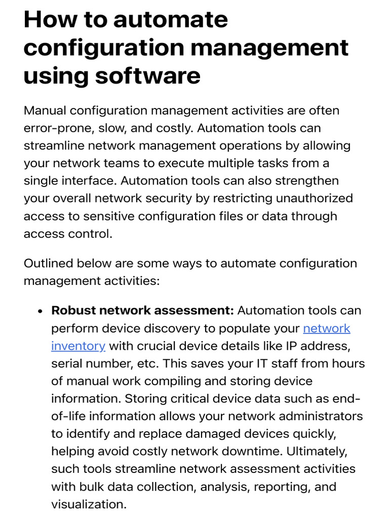 How To Automate Configuration Management Using Software Pdf Backup